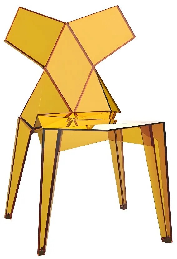 OnaDnes -20% VONDOM Žluto-oranžová transparentní plastová jídelní židle KIMONO