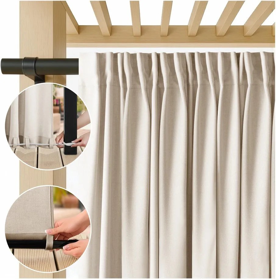 Krémový dimout/venkovní závěs 250x250 cm Calisto – Filumi