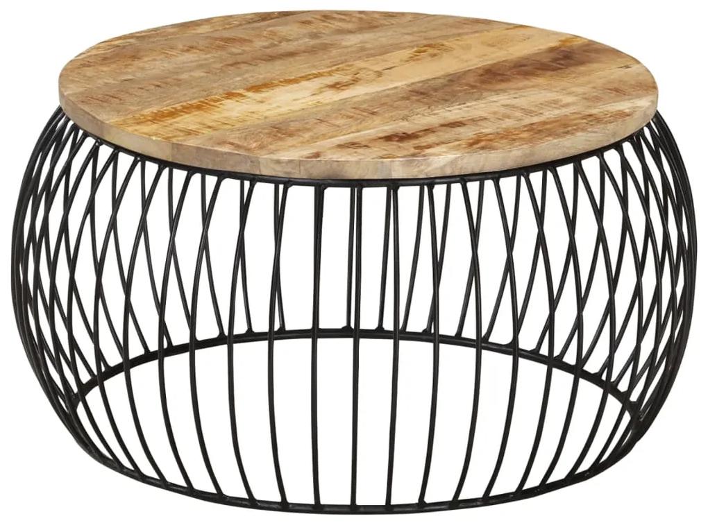 vidaXL Konferenční stolek Ø 68 cm hrubé mangovníkové dřevo