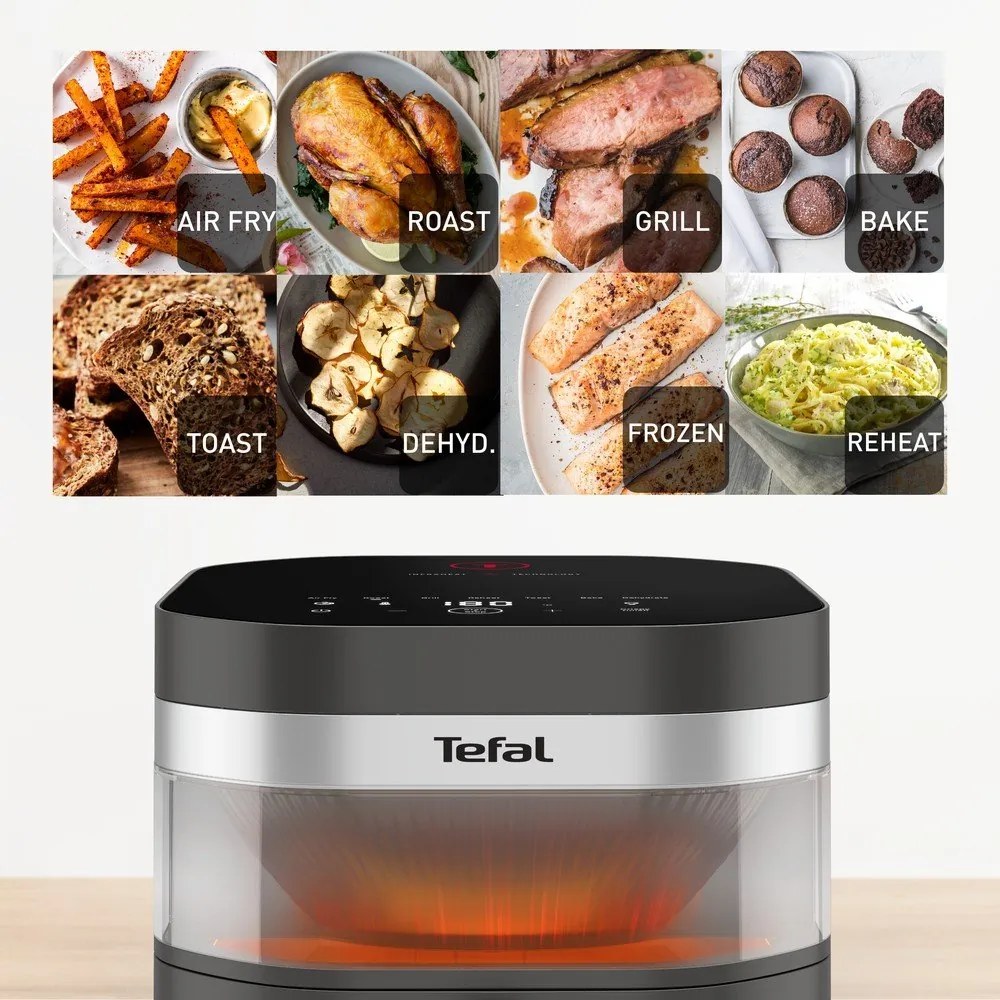 Tmavě šedá horkovzdušná fritéza Infrared EY832HE0 – Tefal