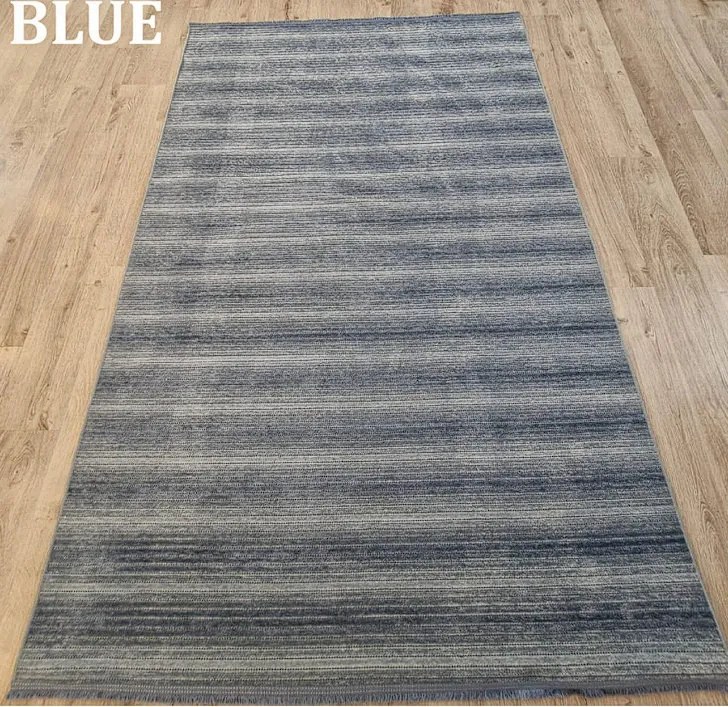 HU Modrý pruhovaný koberec Saloon BLUE Rozměr: 50x80 cm