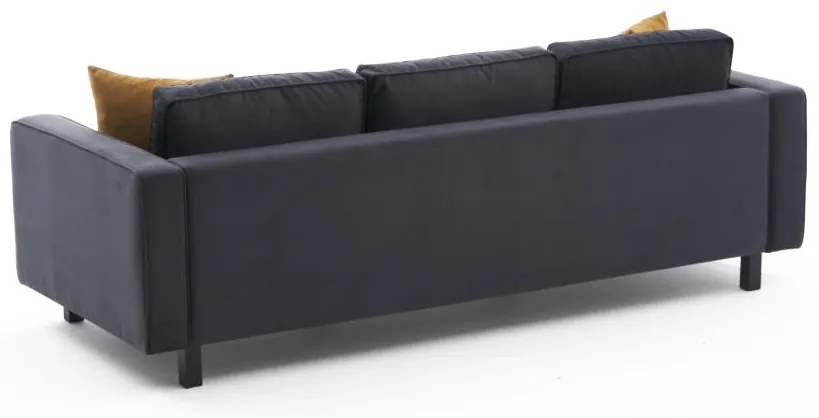 Hanah Home Sametová pohovka KALE antracit 222 cm 825BLC2727