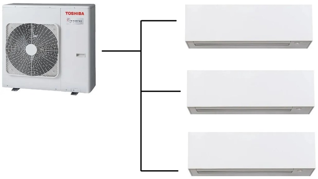 Klimatizace Toshiba Daiseikai 10 White 1+3 ( 2,5kW + 2,5kW + 3,5kW ) Multi-split R32