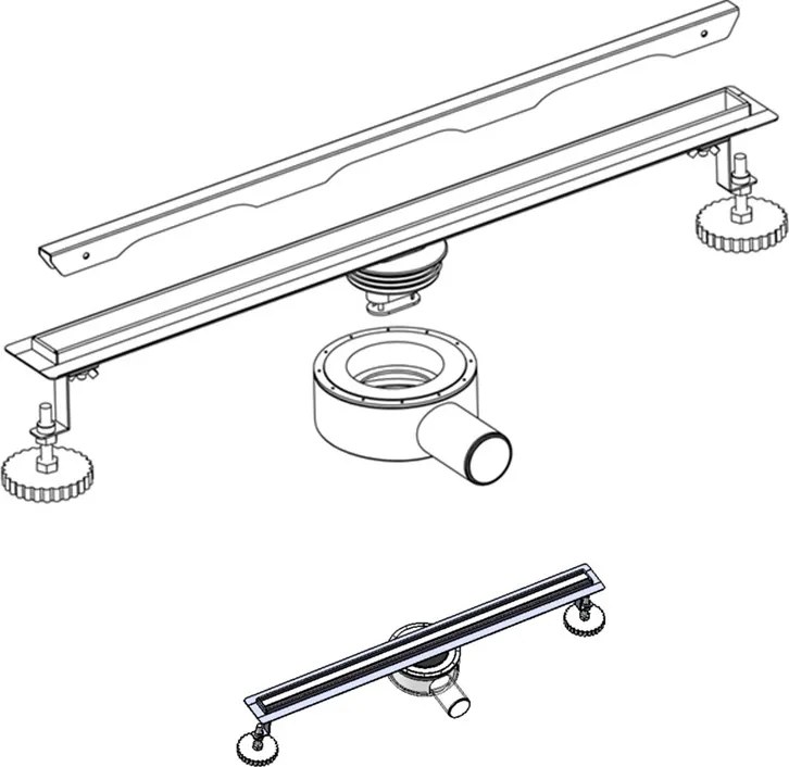 BPS-koupelny Sprchový odtokový žlab DL03 HYD-2608 90 cm, černý