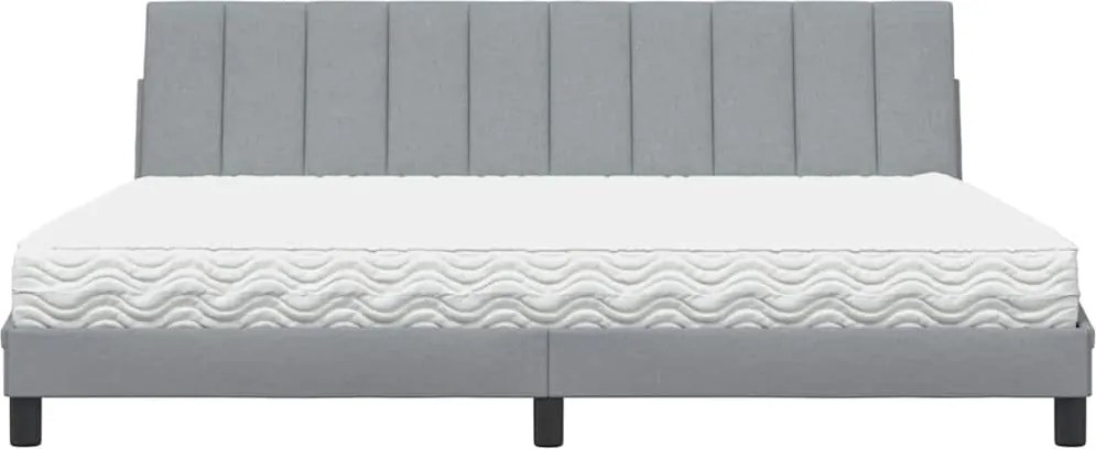 Postel s matrací Hanko světle šedá 200 x 200 cm textil 3310552
