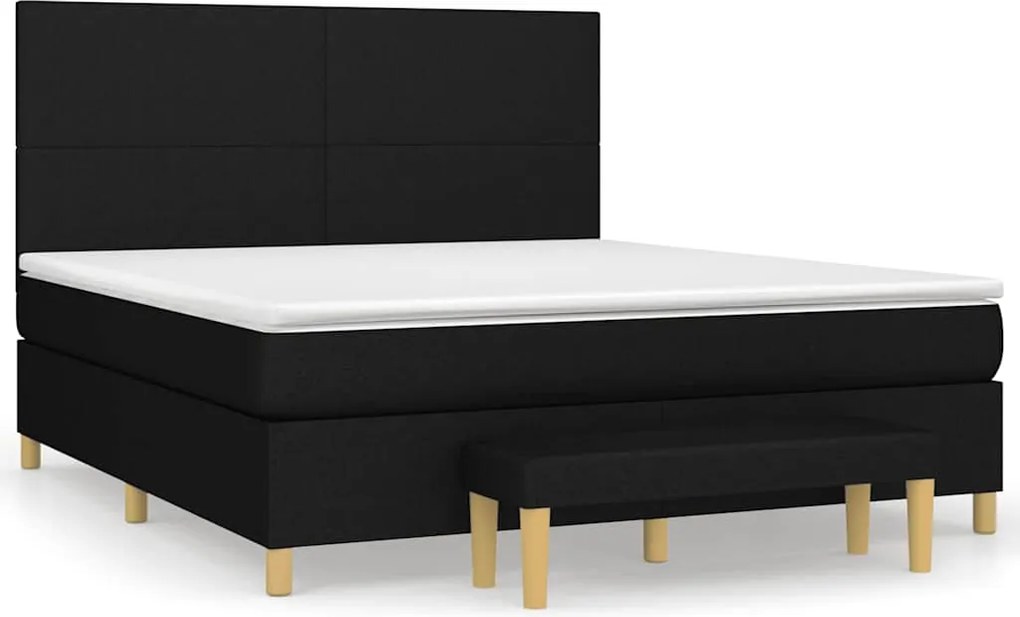 Box spring postel s matrací černá 160x200 cm textil 3137007