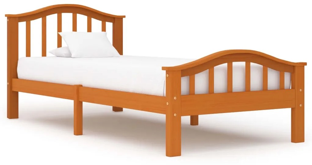 Rám postele Altoona - medově hnědý - masivní borové dřevo | 90x200 cm