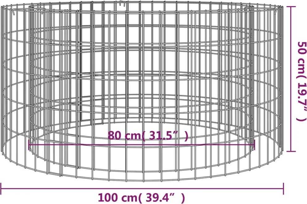 Gabionové ohniště Ø 100 cm pozinkovaná ocel 153560