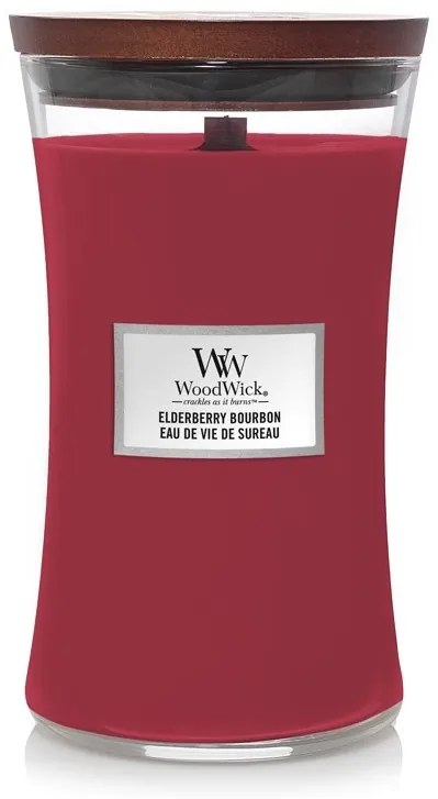 Vonná svíčka WoodWick - Elderberry Bourbon 609g/110 - 120 hod