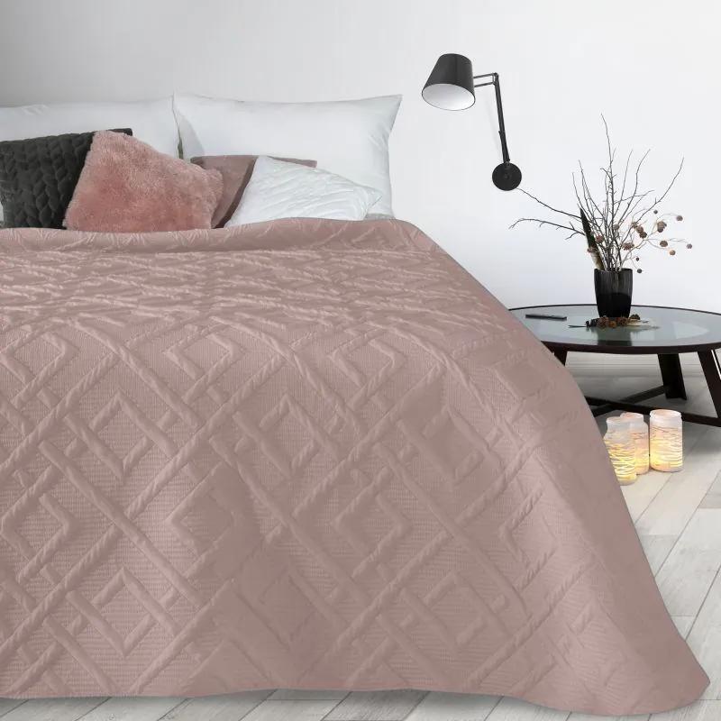 Eurofirany Růžový přehoz na postel ALARA 220x240 cm