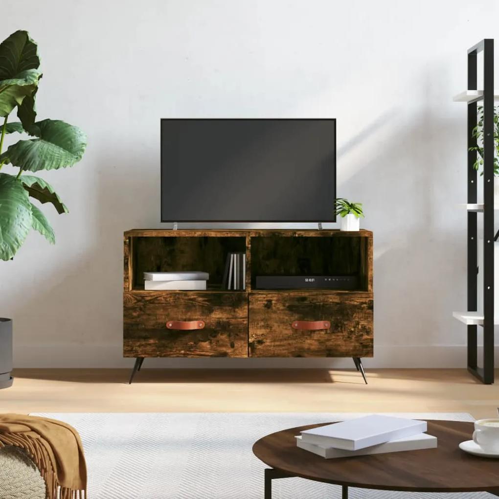 TV skříňka kouřový dub 80 x 36 x 50 cm kompozitní dřevo - Default Title