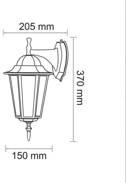 Venkovní nástěnné svítidlo 1xE27/20W/230V IP43 černá