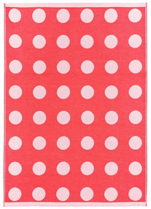 SCANquilt utěrka DESIGN kolečka červená 50 x 70 cm