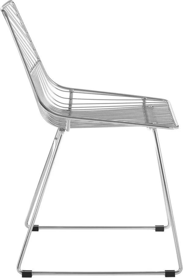 Kovová jídelní židle ve stříbrné barvě District – Premier Housewares
