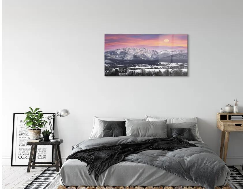 akrylový obraz horské zimní 100x50 cm
