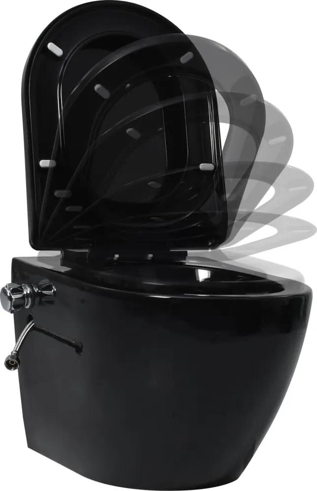 vidaXL Závěsné WC bezobrubové s podomítkovou nádržkou keramika [3200553] Barva: Bílá