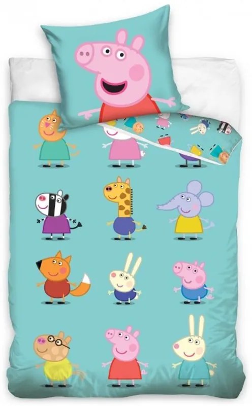 TipTrade (CZ) · Dětské ložní povlečení Prasátko Pepa a kamarádi - Peppa Pig - 100% bavlna - 70 x 80 cm + 140 x 200 cm