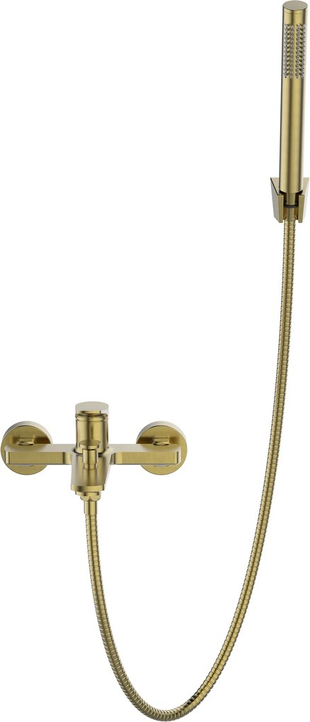 Invena Alonia, vanová baterie s ruční sprchovou soupravou, zlatá matná, INV-BW-70-009-V