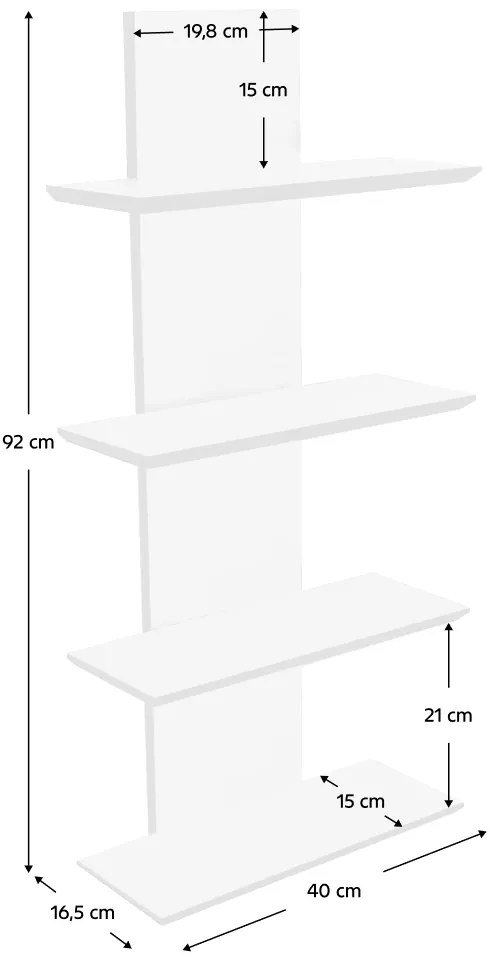 Kondela Závěsná police, bílá, ROBUS