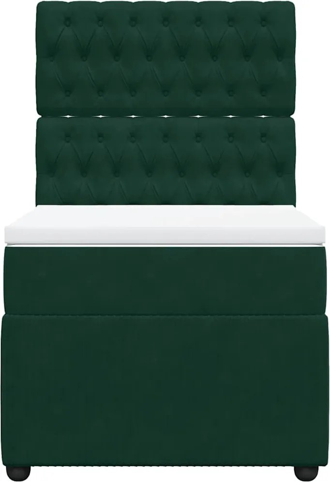 Box spring postel s matrací tmavě zelená 90x200 cm samet 3292247
