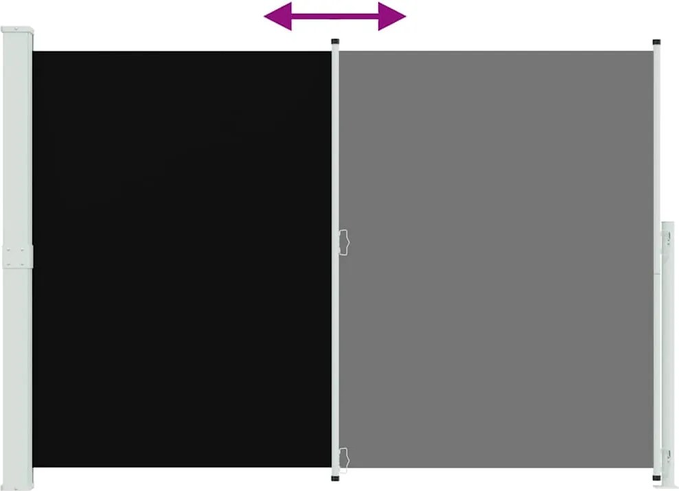 Zatahovací boční markýza/zástěna 200 x 314 cm černá 313411