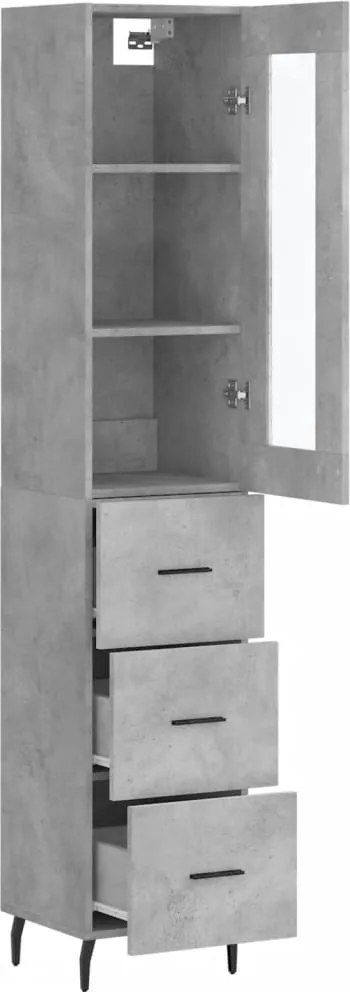 Skříň highboard betonově šedá 34,5x34x180 cm kompozitní dřevo 3199253
