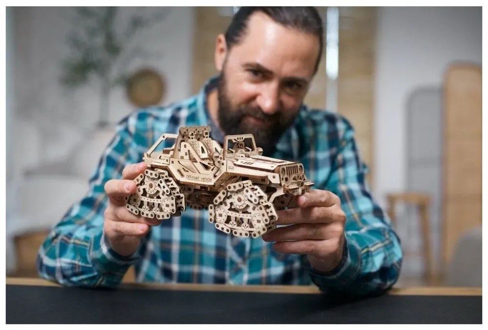 Ugears 3D dřevěné mechanické puzzle Triceratops