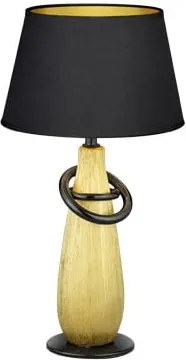 Černá stolní lampa z keramiky a tkaniny Trio Thebes, výška 38 cm