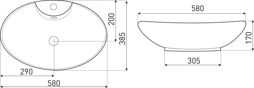 Novoterm Keramické umyvadlo na desku NV-KR-139 mramor