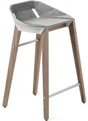 Barová židle Tabanda DIAGO, 62cm, ořechová podnož, plst (RAL9018)