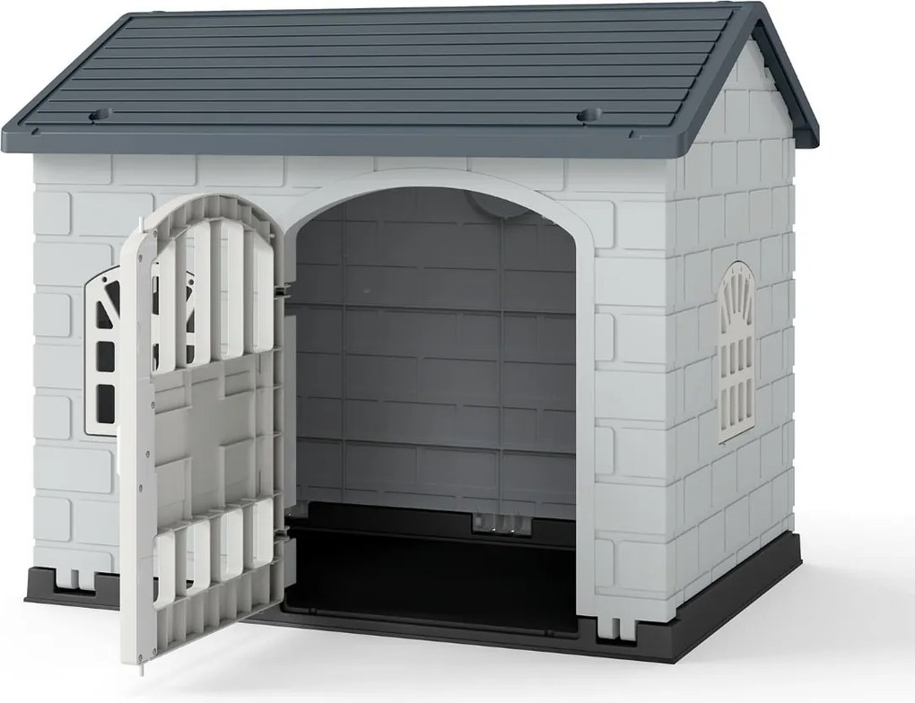 Costway Psí bouda plastová odolná proti povětrnostním vlivům s uzamykatelnými