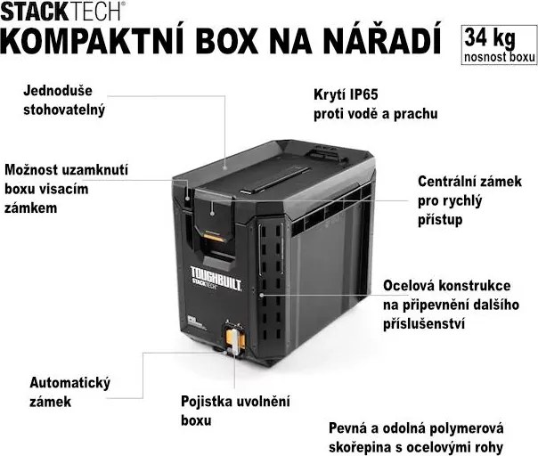 Toughbuilt | StackTech® - úzký kompaktní box na nářadí