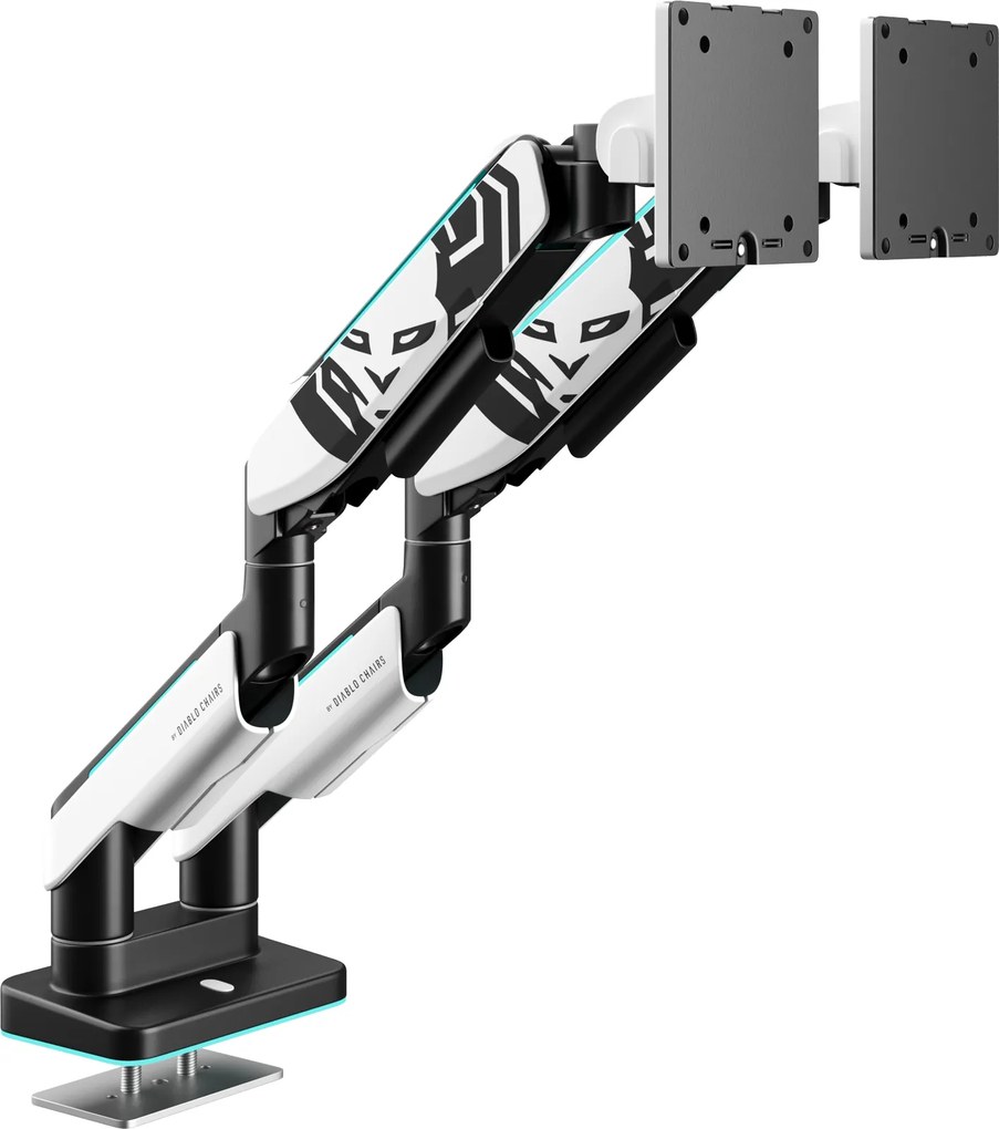 Držák na dva monitory 35" RGB bílo-černý: Diablo X-Arm Dual