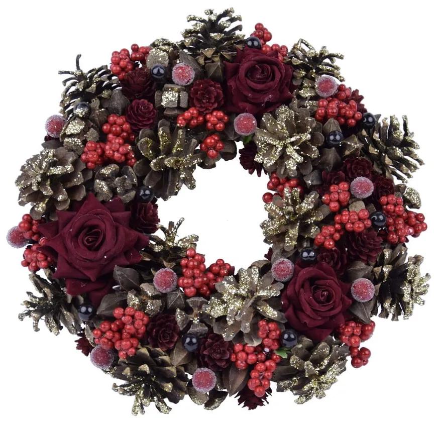 Vánoční přírodní věnec s růžemi Ego Dekor Pine, ø 28 cm