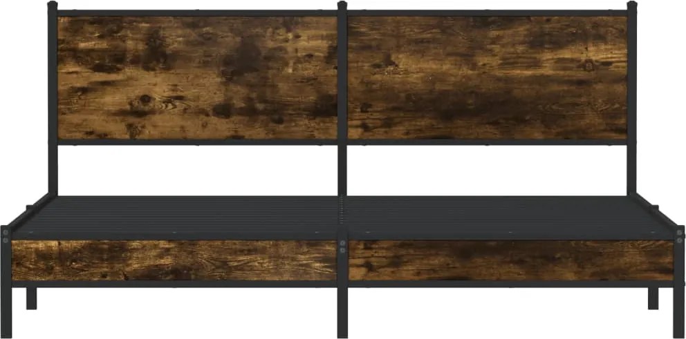 Kovový rám postele bez matrace kouřový dub 180 x 200 cm 3301377