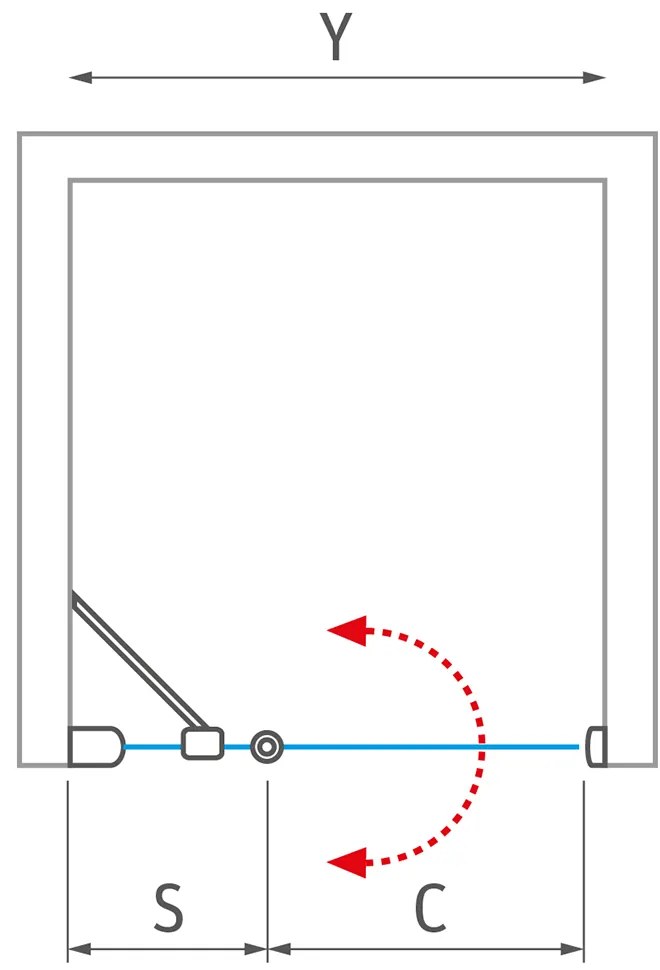 Roth Jednokřídlé sprchové dveře CI PIF pro instalaci do niky Varianta: šířka: 100 cm, orientace: Uni - (CI PIF 1000 - CI PIF 100200 NPE), Barva profilů a typ výplně: profily: černá (elox), výplň: transparent