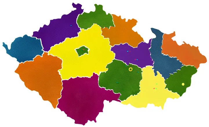Barevná mapa ČR nástěnka