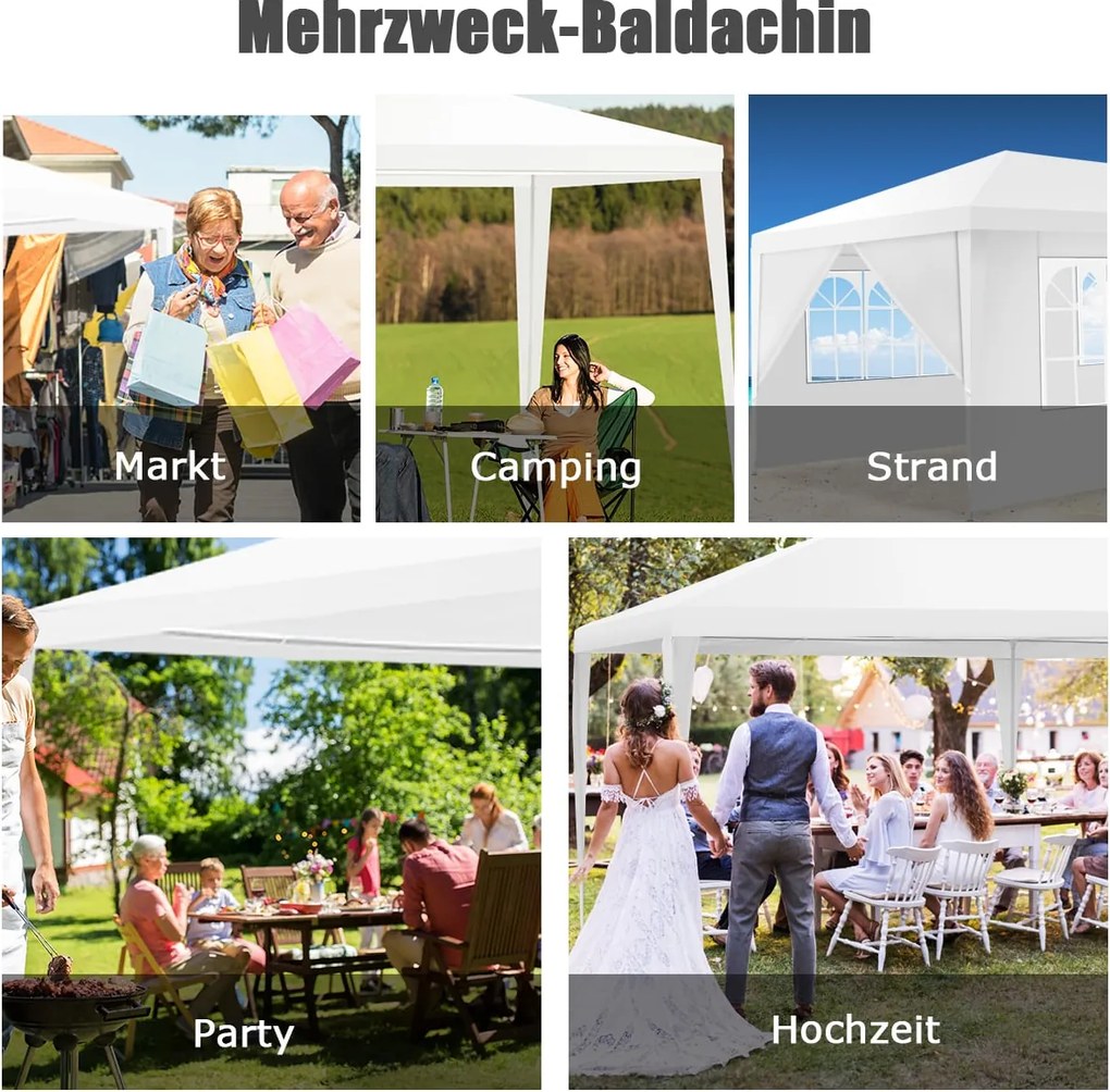 Costway Zahradní pavilon párty stan se 4 odnímatelnými bočními stěnami pavilon