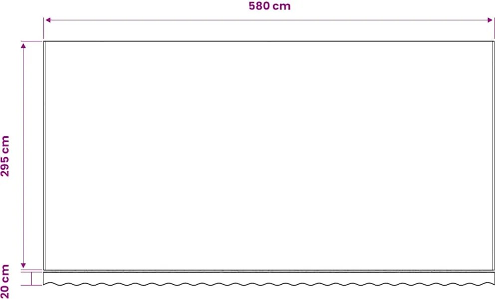Náhradní plachta na markýzu modrá a bílá 600 x 300 cm polyesterová 141012
