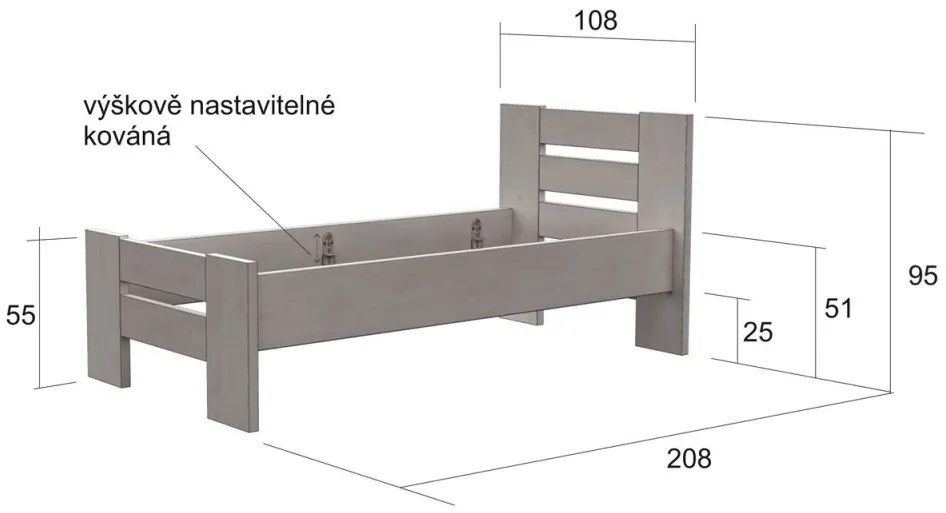 Bradop Postel CLAUDIA Materiál: Lamino, Specifikace: 90x200