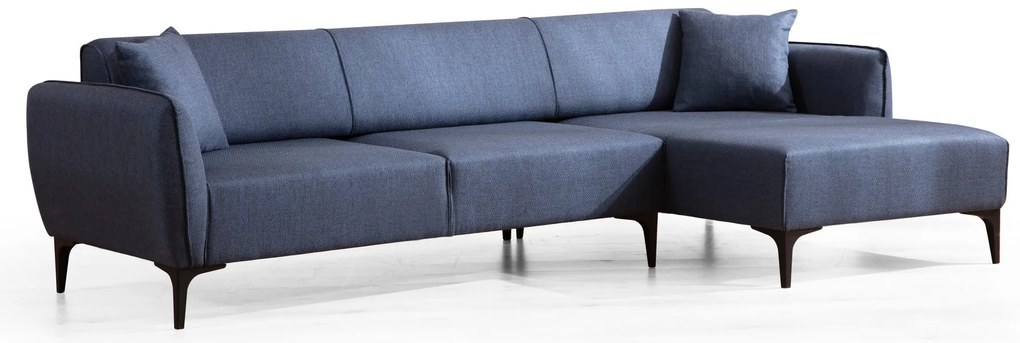 Hanah Home rozkládací modrá pohovka BELISSIMO s lenoškou vpravo 560ARE1806
