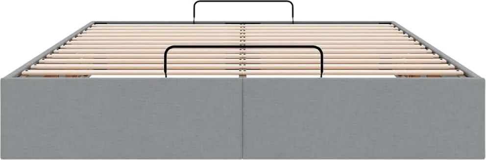 Osmanský rám postele bez matrací světle šedá 140x190 cm textil 3310875