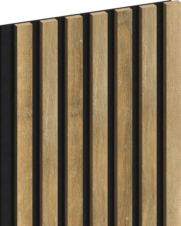 Mexen Lam-F, akustické stěnové lamely 275 × 31,5 cm, filc 6 mm, dub medový, S105-275317-2812-066
