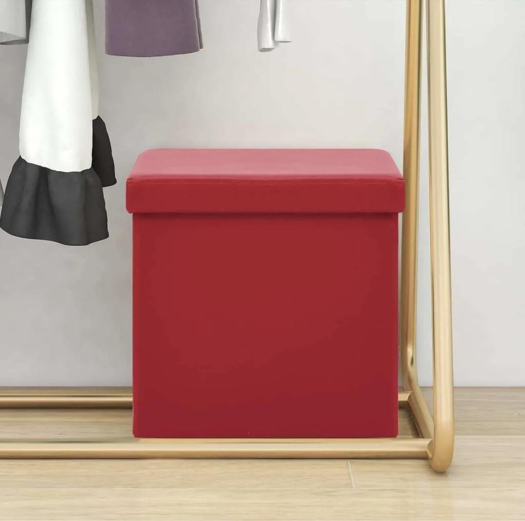 vidaXL Skládací úložná stolička PVC [338784] Barva: Hnědá