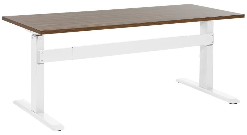 Elektricky nastavitelný psací stůl 160x70 cm ořech-bílý UPLIFT