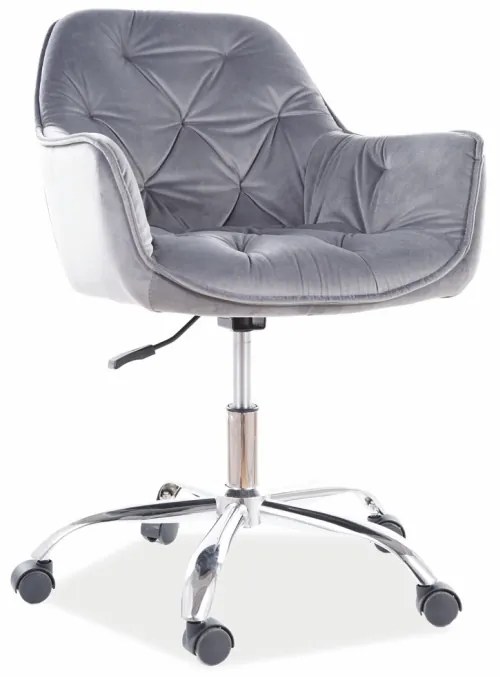 MAXIVA Kancelářská židle - Q-190 Velvet, čalouněná, šedá
