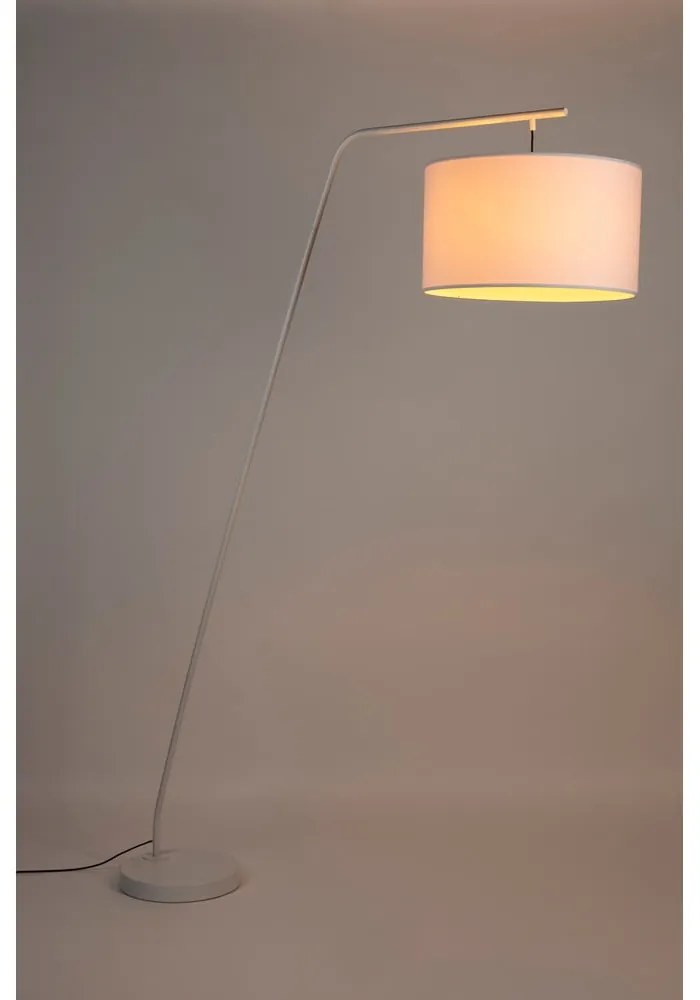 Bílá stojací lampa s textilním stínidlem (výška 220 cm) Martine – White Label