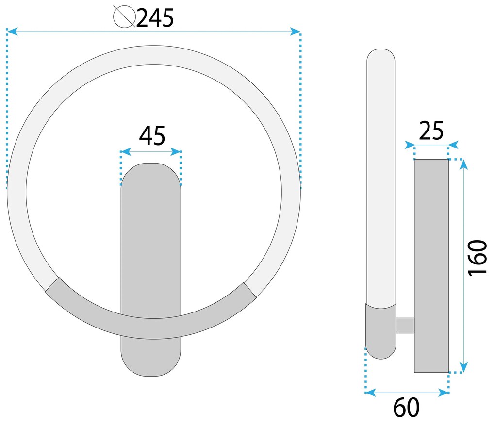 Toolight Moderní nástěnné LED osvětlení D41 LHJ068-W C kartáčovaná zlatá/černá