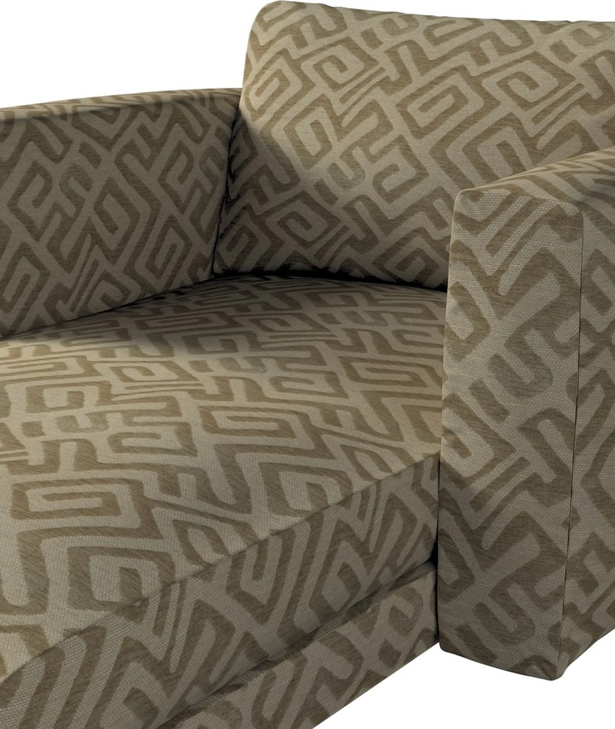 Potah na IKEA Norsborg šezlong s loketními opěrkami barva béžová látka pletený vzor, vzorované