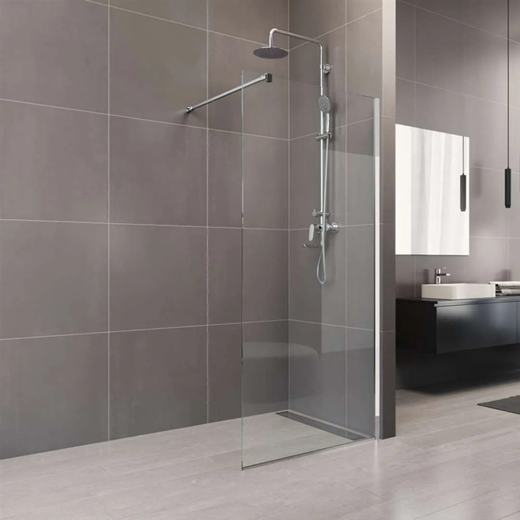 Mereo Novea - Sprchová stěna Walk-In 120x200 cm, chrom/čiré sklo CK10604H